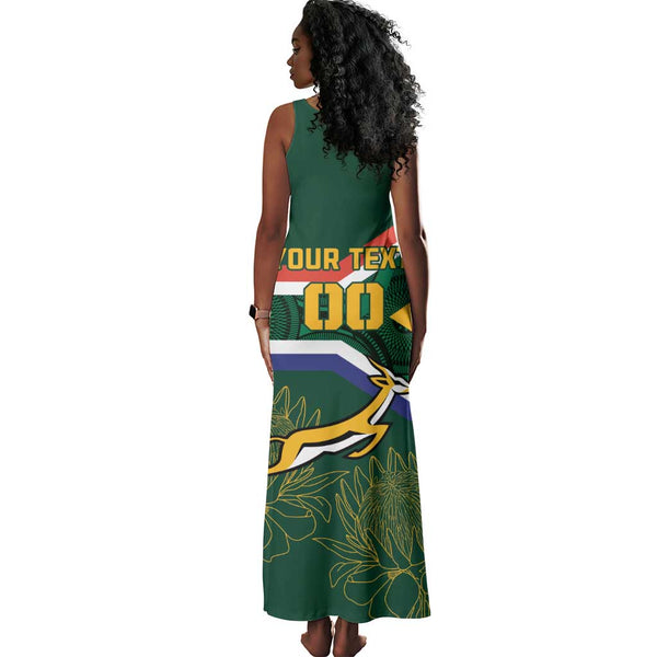 Custom South Africa Rugby Tank Maxi Dress Springboks Mascot African ...