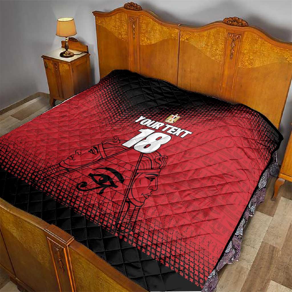 Custom Egypt Football Quilt Pharaohs Heritage Pyramid by African Pride