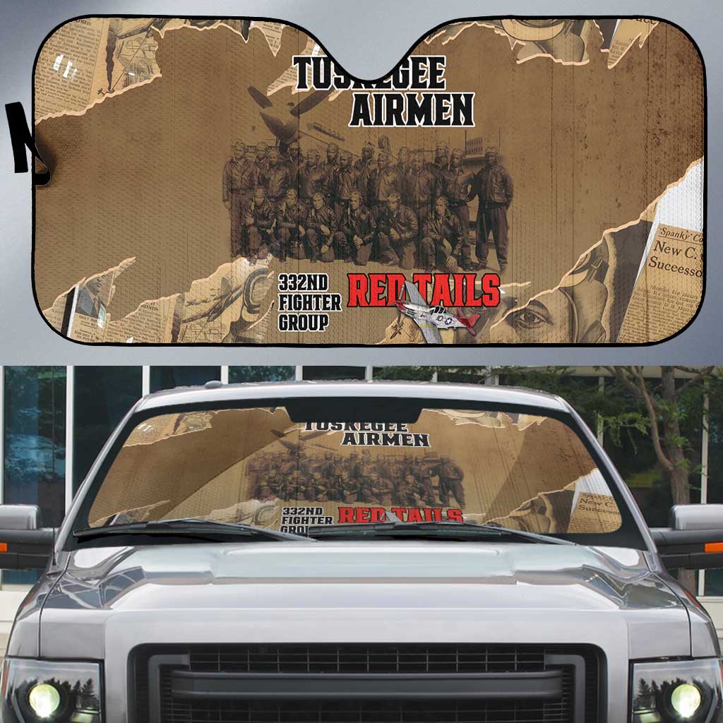 Tuskegee Airmen Red Tails Tribute Auto Sun Shade Black History Air ...