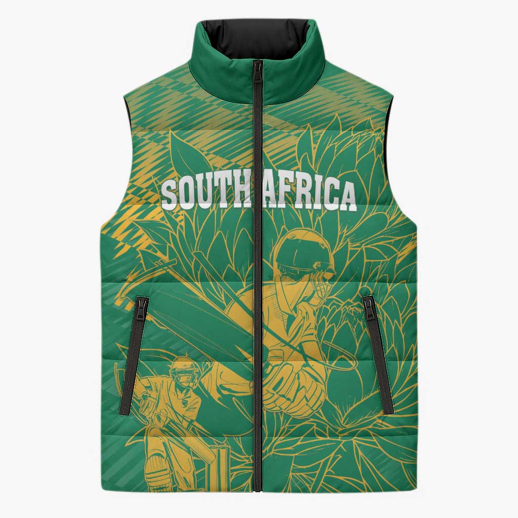 Cricket South Africa Custom Sleeveless Puffer Jacket Green Version ...
