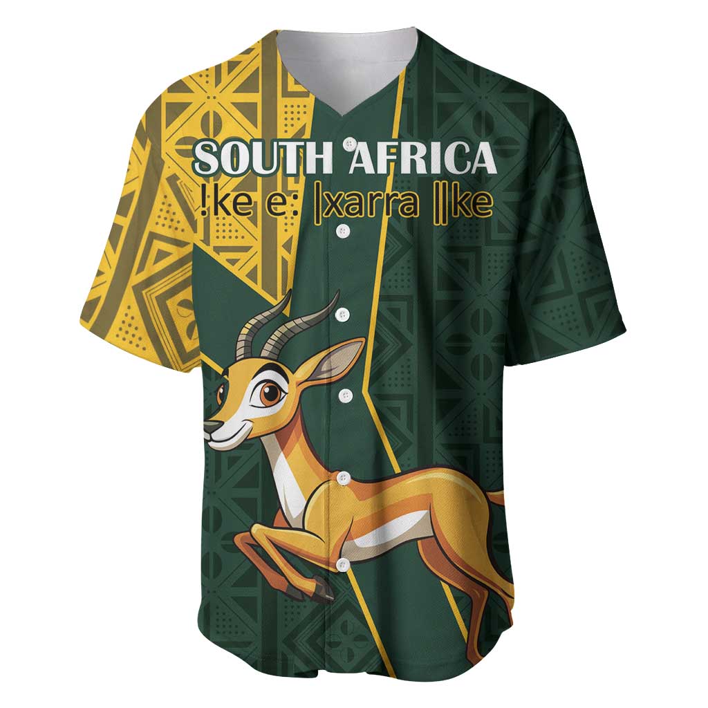 Custom South Africa Springbok Jumping Baseball Jersey With Kente ...