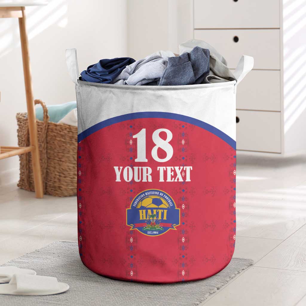 Custom Afro-Haitians Football Pride Laundry Basket Les Grenadiers Veve ...