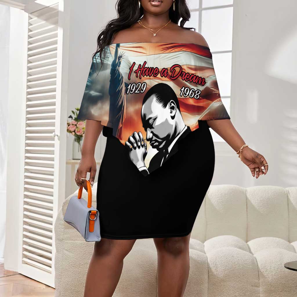 Happy MLK Day Off Shoulder Short Dress Black Americans Leaders I Have a ...