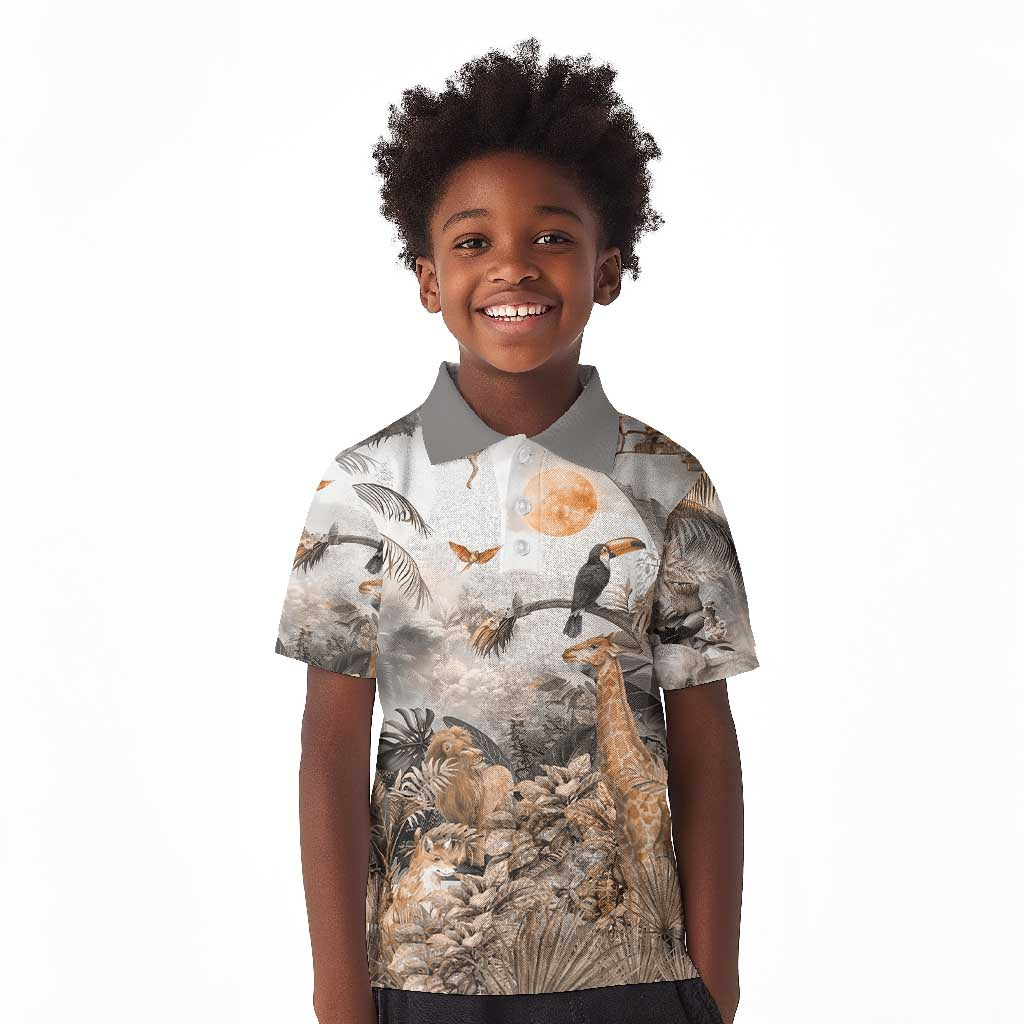 Afro Safari Animals Kid Polo Shirt by AfricanPride