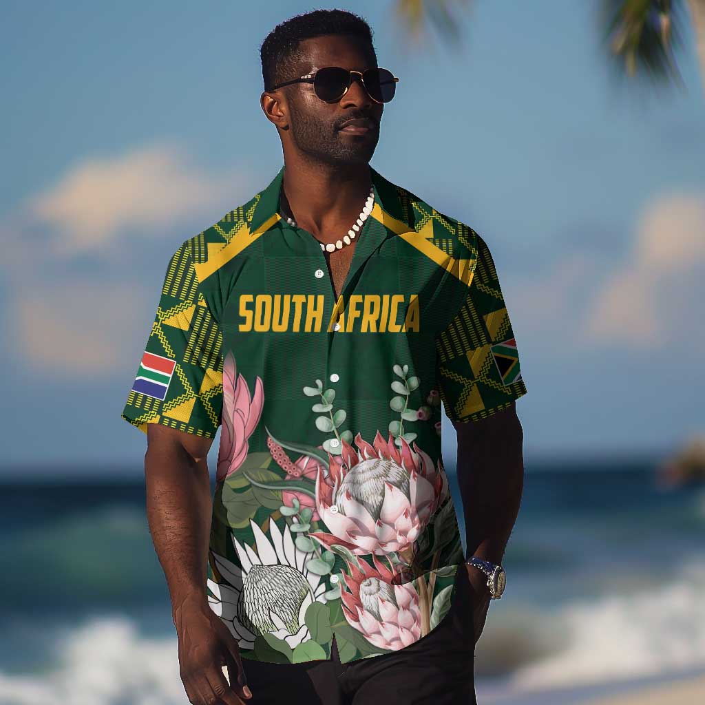 Personalized South Africa With Afro King Protea Hawaiian Shirt Kente ...