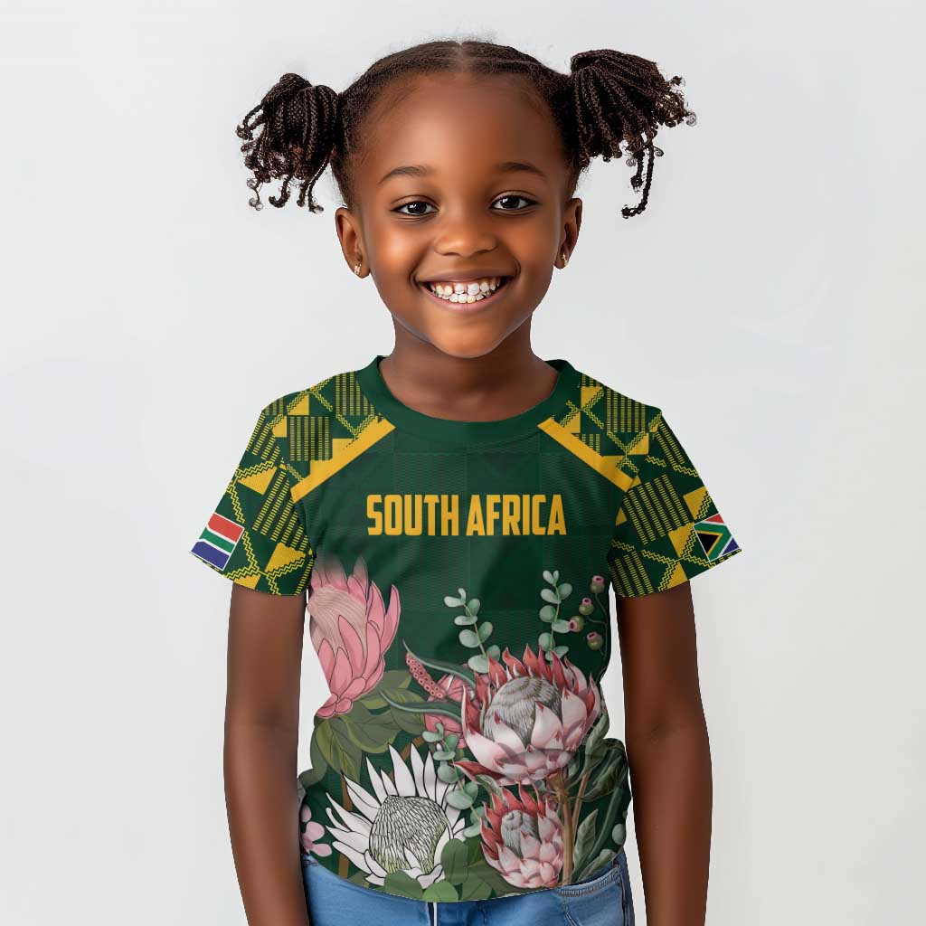 Personalized South Africa With Afro King Protea Kid T shirt Kente ...