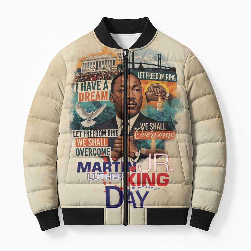 Martin Luther King MLK Bomber Puffer Jacket I Have a Dream Vintage Art ...