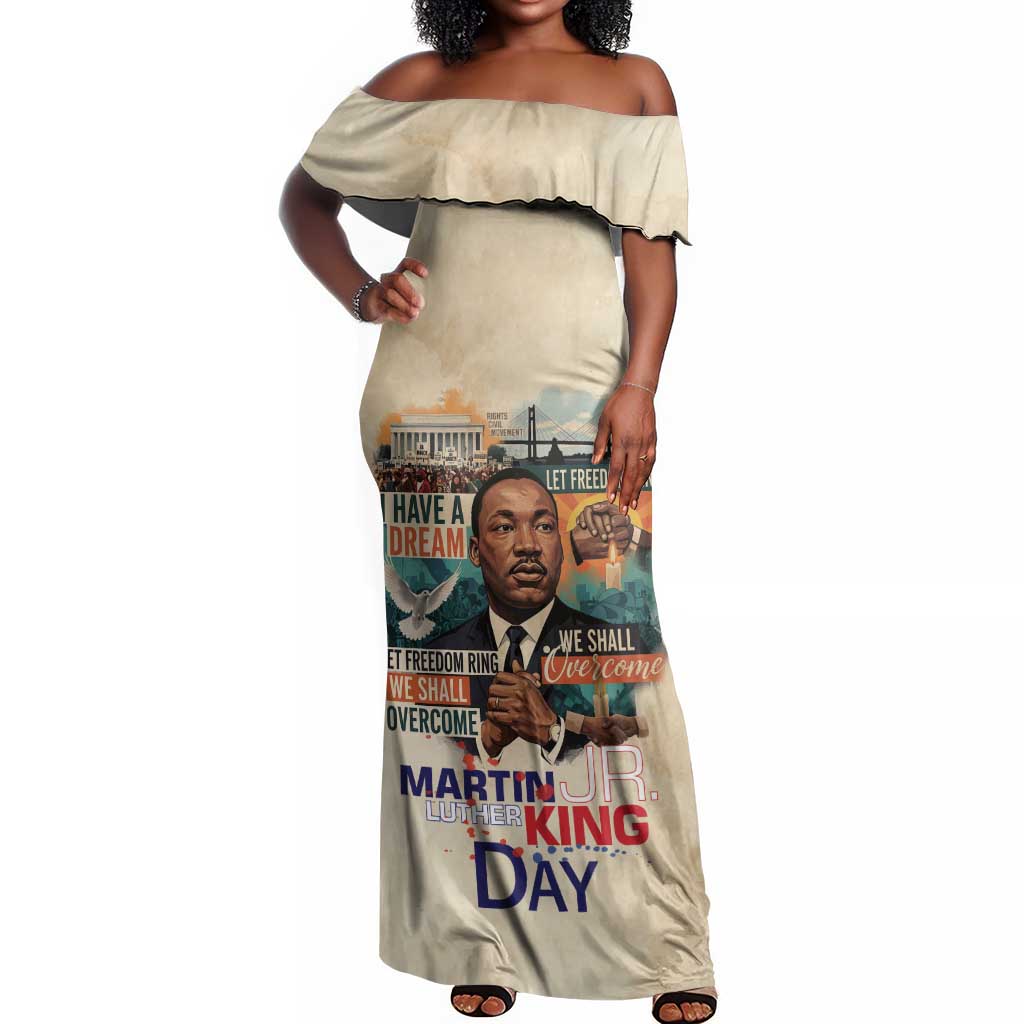 Martin Luther King MLK Off Shoulder Maxi Dress I Have a Dream Vintage ...