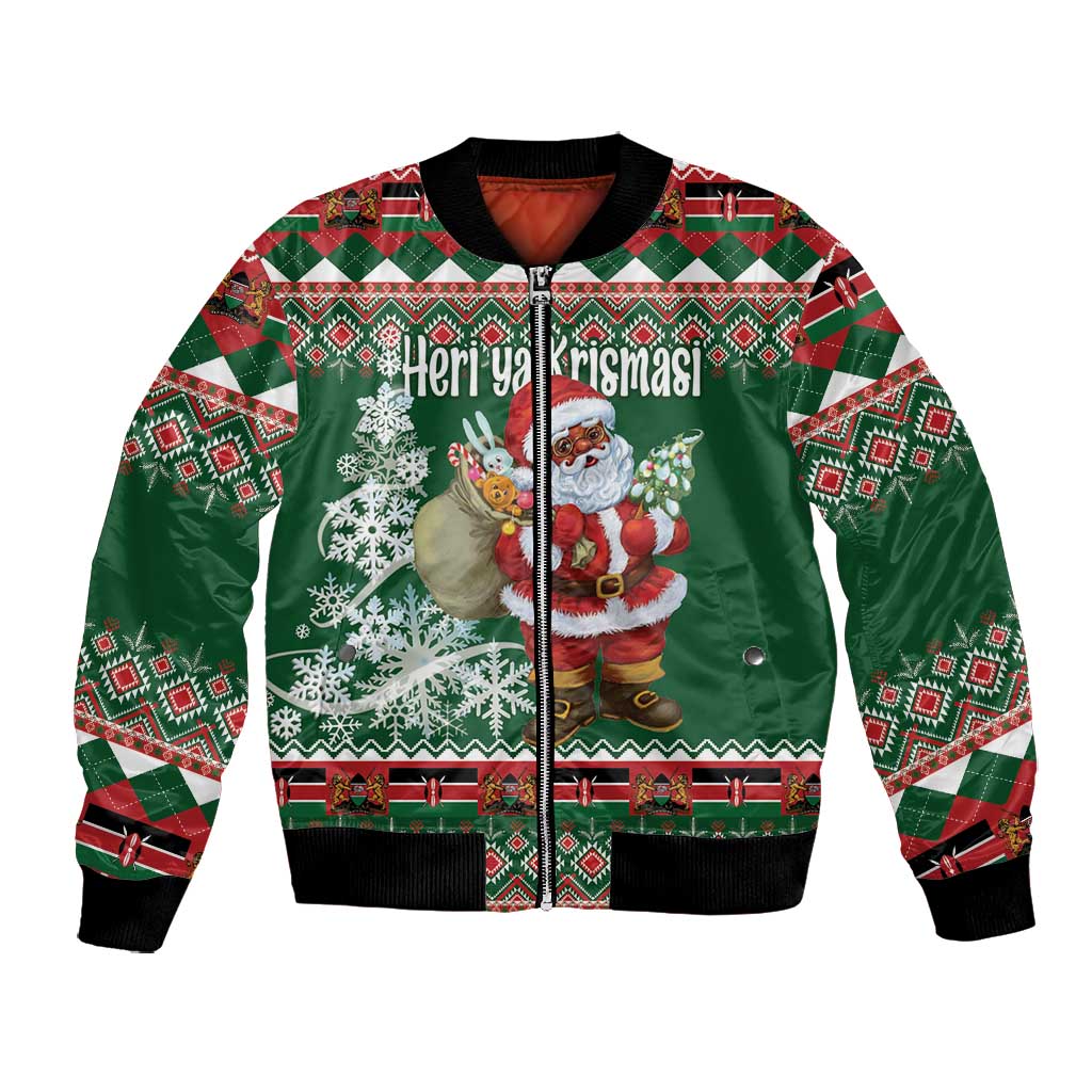 Personalized Afro Kenya Christmas Bomber Jacket African Santa - Folk ...