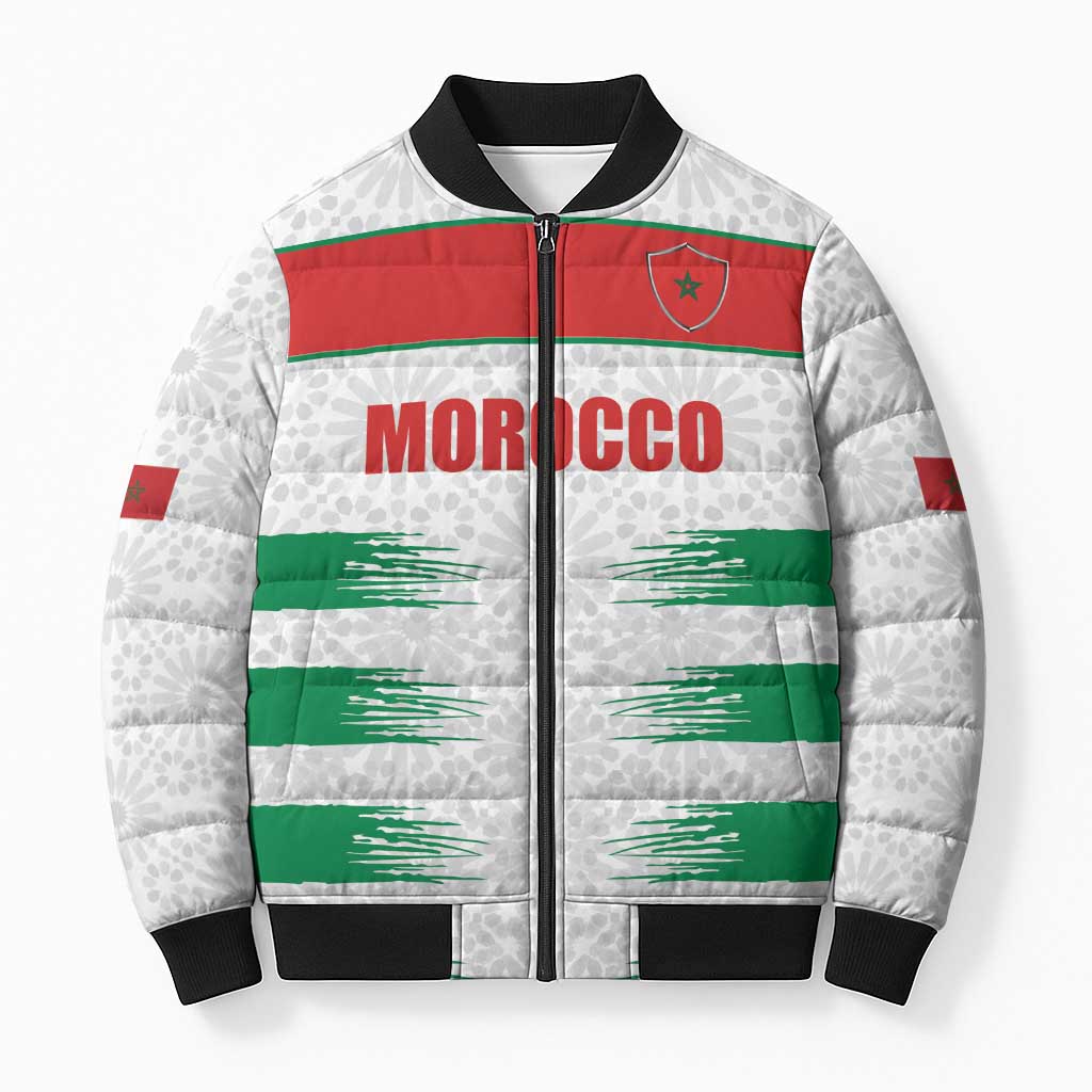Custom Morocco Football Bomber Puffer Jacket Road To Football Glory by ...