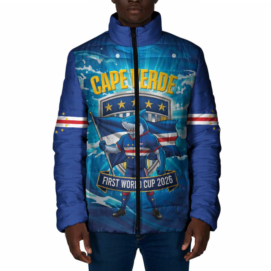 Blue Shark Cape Verde Football Padded Jacket First World Cup 2026 by ...