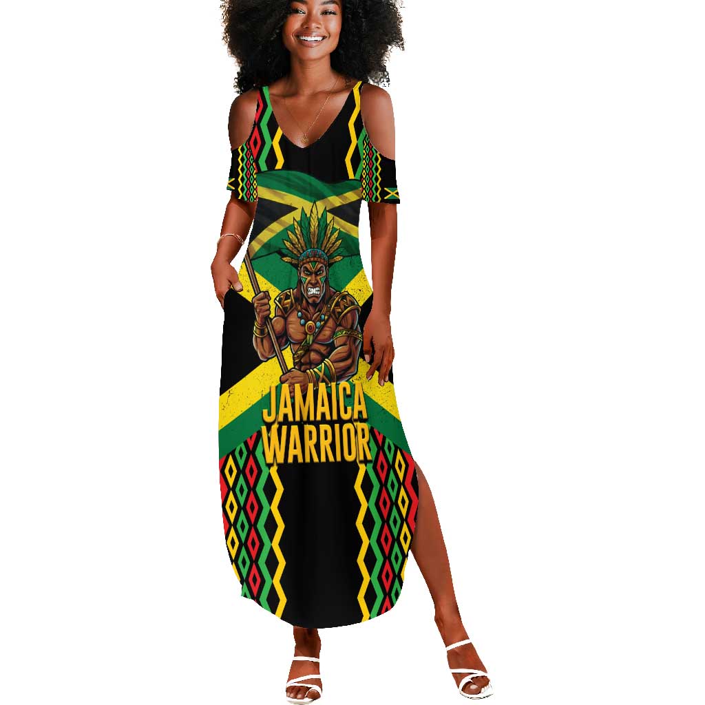 Black Jamaicans Warrior Spirit Summer Maxi Dress Tribal Fighter in ...