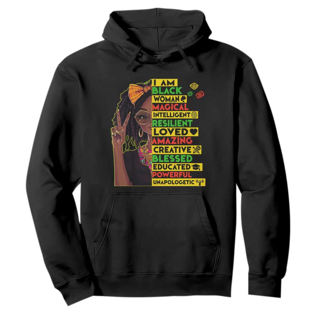 I Am Black Woman With Locd Hoodie African Pride Black History Month by ...