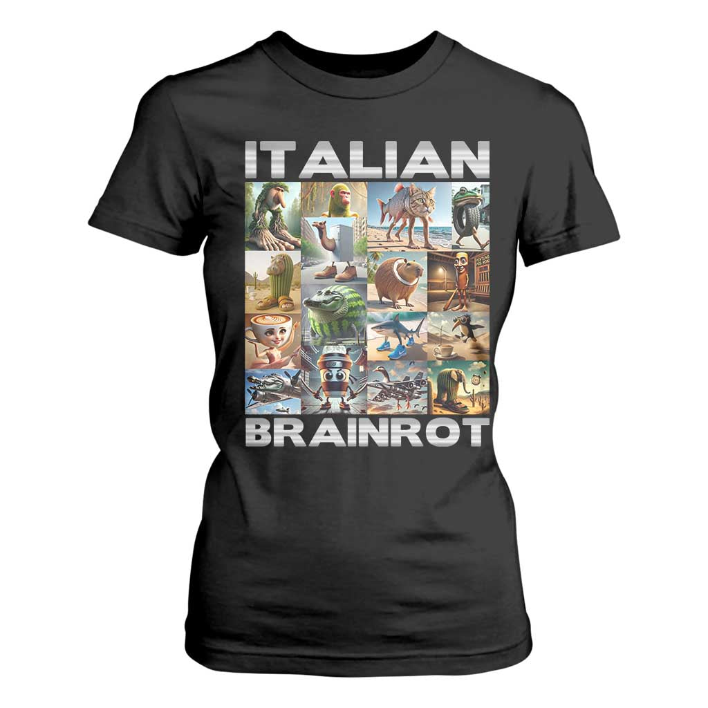 Funny Italian Brainrot Meme Art T Shirt For Women Surreal Humor Pop ...