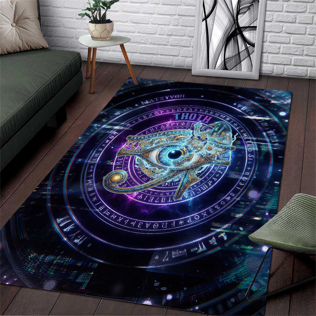 Thoth Ancient Egyptian Cosmic Area Rug with Sacred Eye and Baboon ...