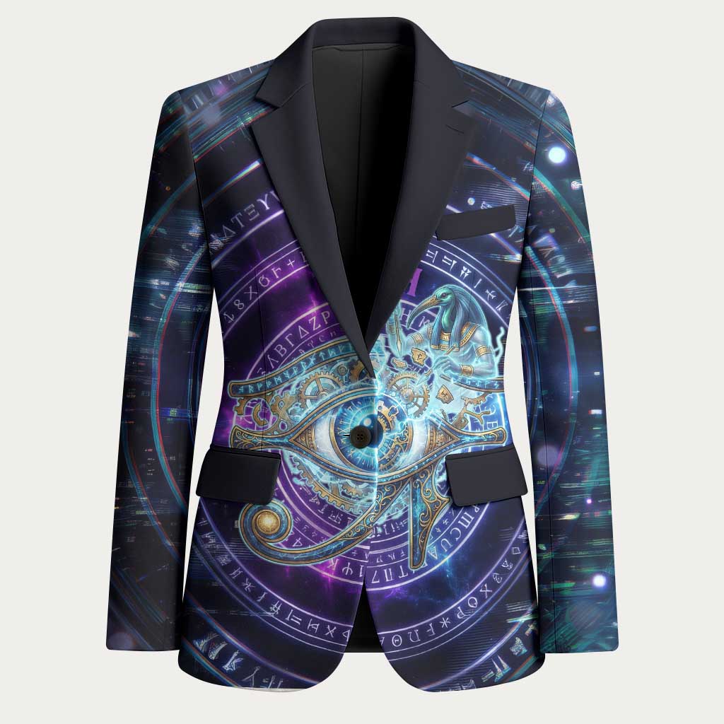 Thoth Ancient Egyptian Cosmic Blazer with Sacred Eye and Baboon Symbol ...