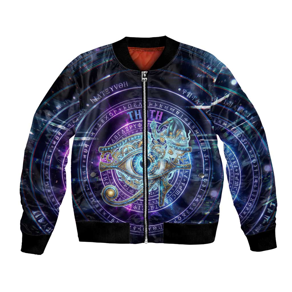 Thoth Ancient Egyptian Cosmic Bomber Jacket with Sacred Eye and Baboon ...