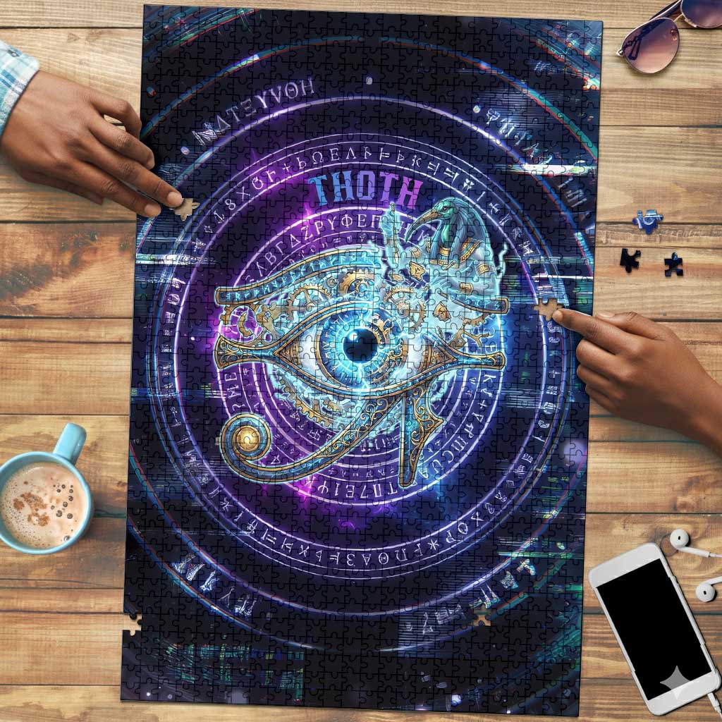 Thoth Ancient Egyptian Cosmic Puzzle with Sacred Eye and Baboon Symbol ...