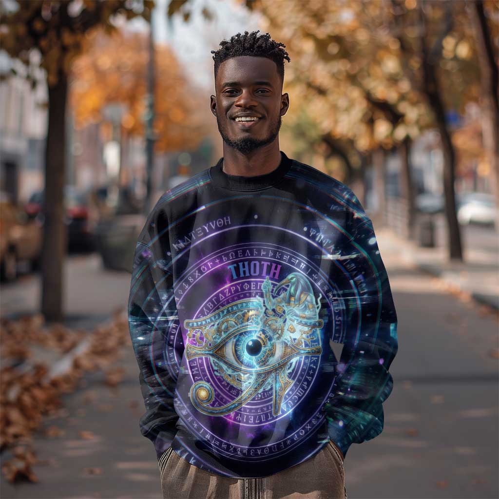 Thoth Ancient Egyptian Cosmic Sweatshirt with Sacred Eye and Baboon ...