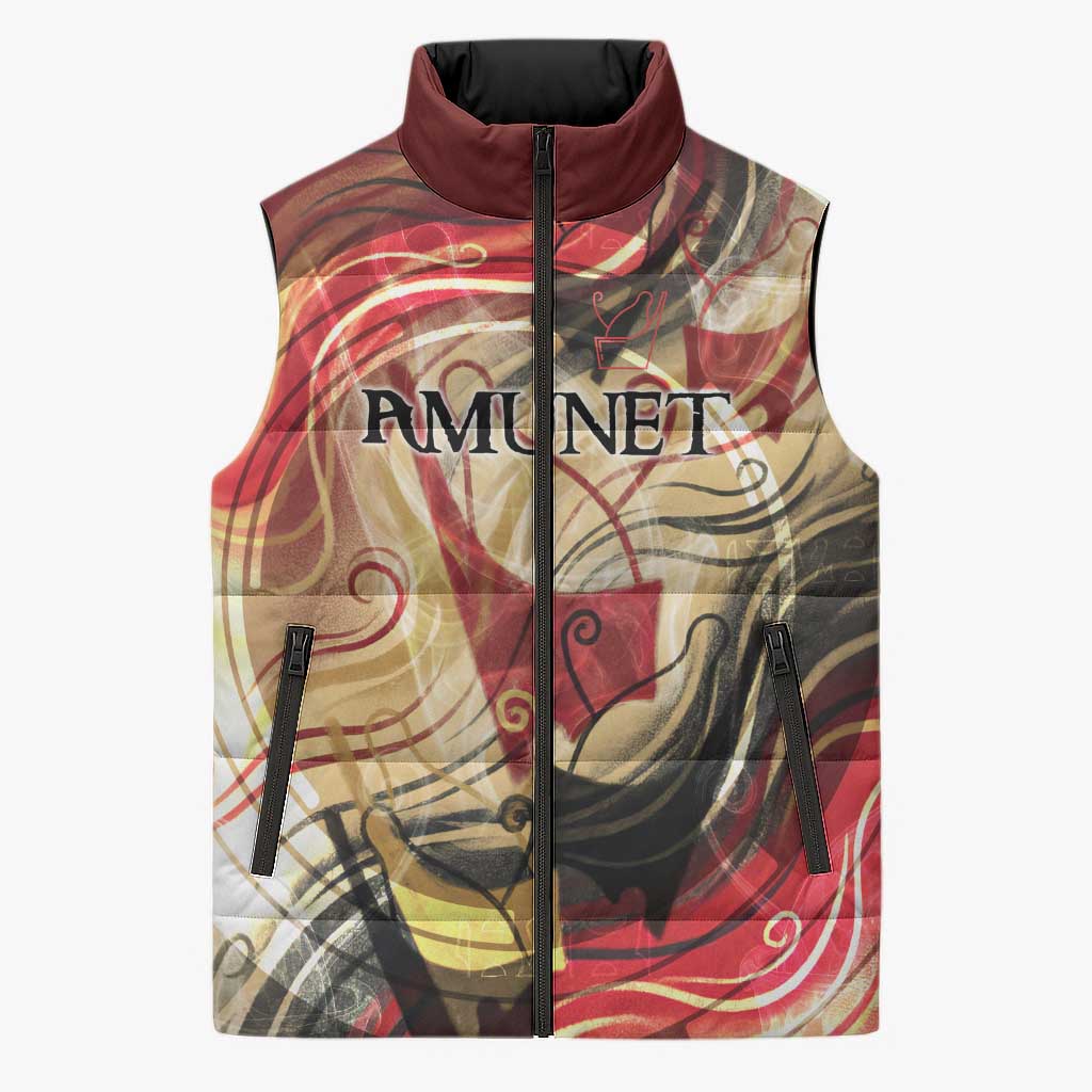Amunet Sleeveless Puffer Jacket with Egyptian Queen Portrait Ancient ...