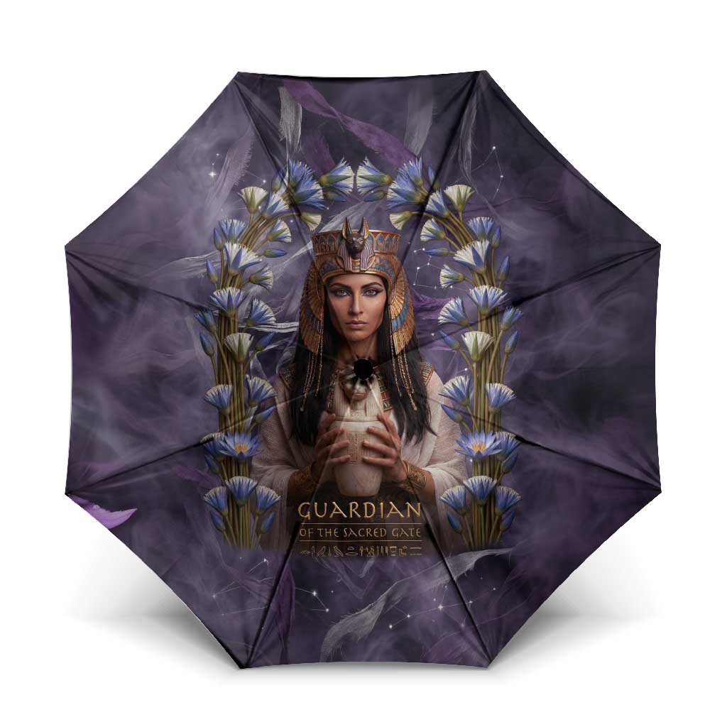 Anput Sacred Urn Umbrella with Papyrus Flowers Egyptian Guardian in ...