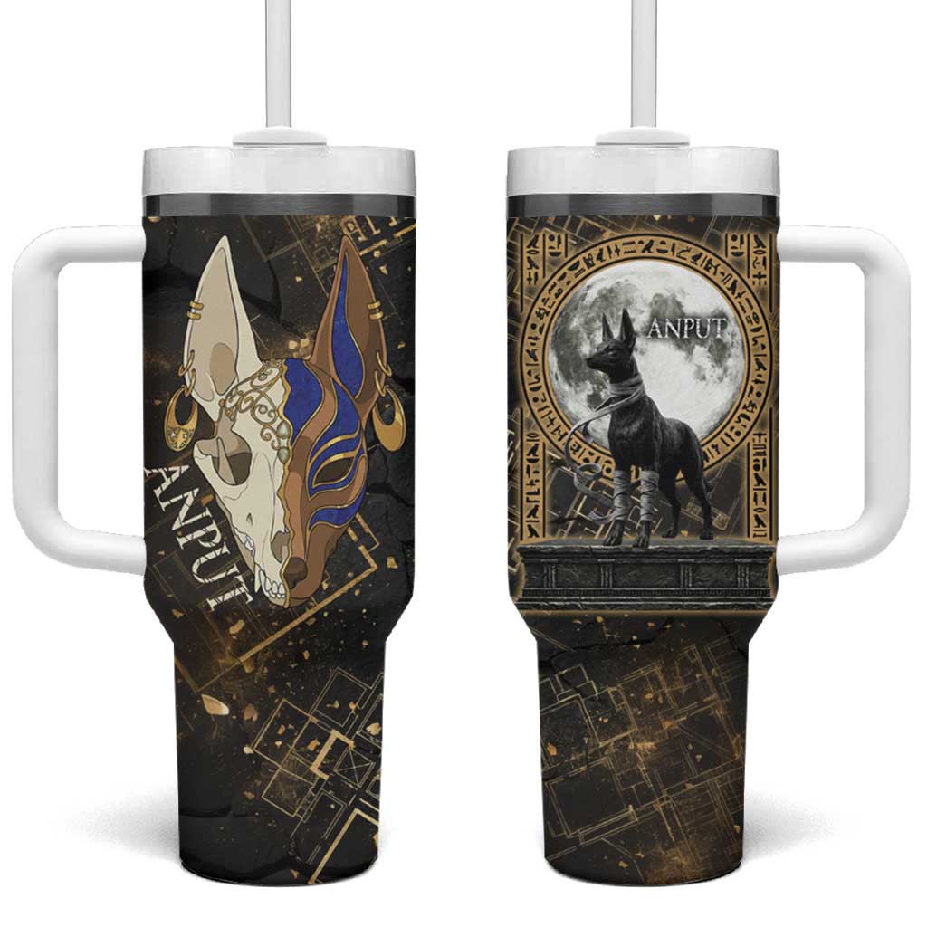 Anput Jackal Mask Tumbler With Handle with Full Moon Egyptian Afterlife ...