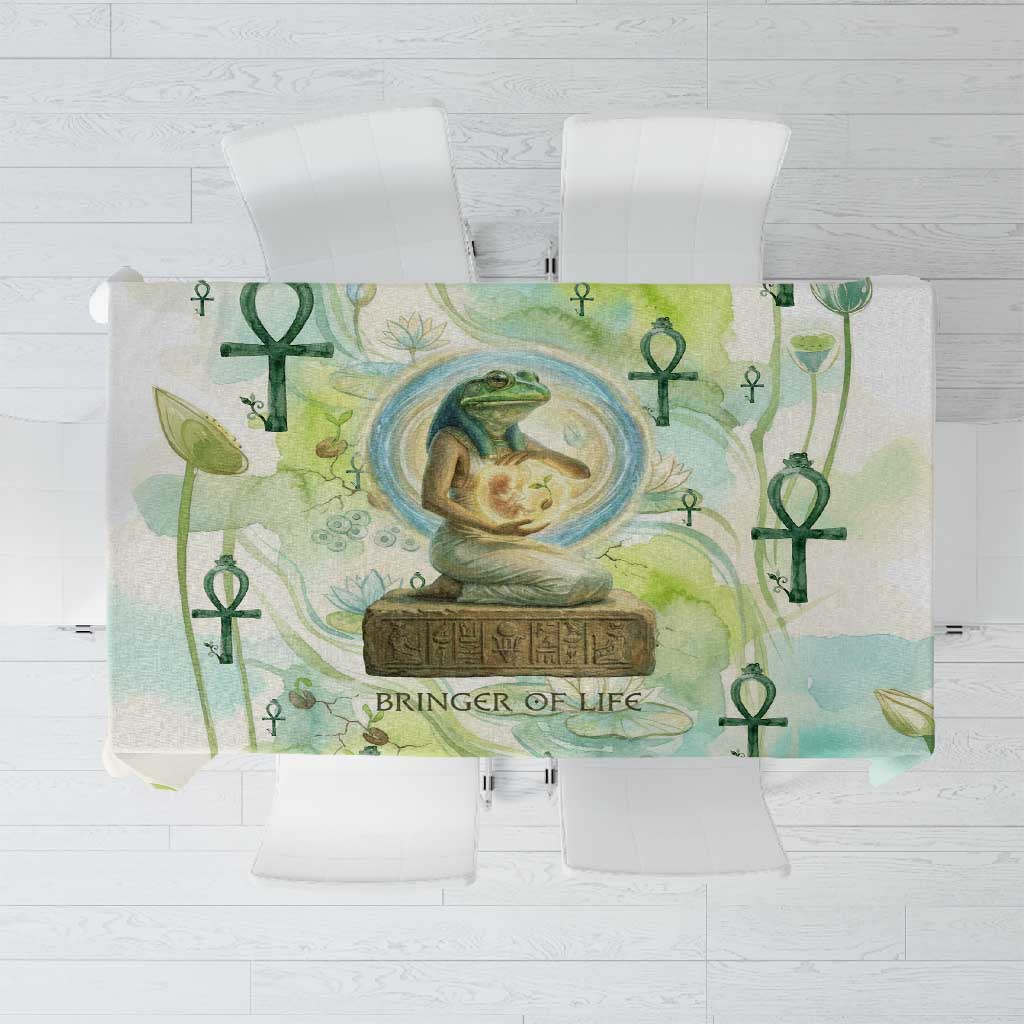 Heqet Nile Ankh Symbol Tablecloth Egyptian Lotus Motif in Watercolor ...