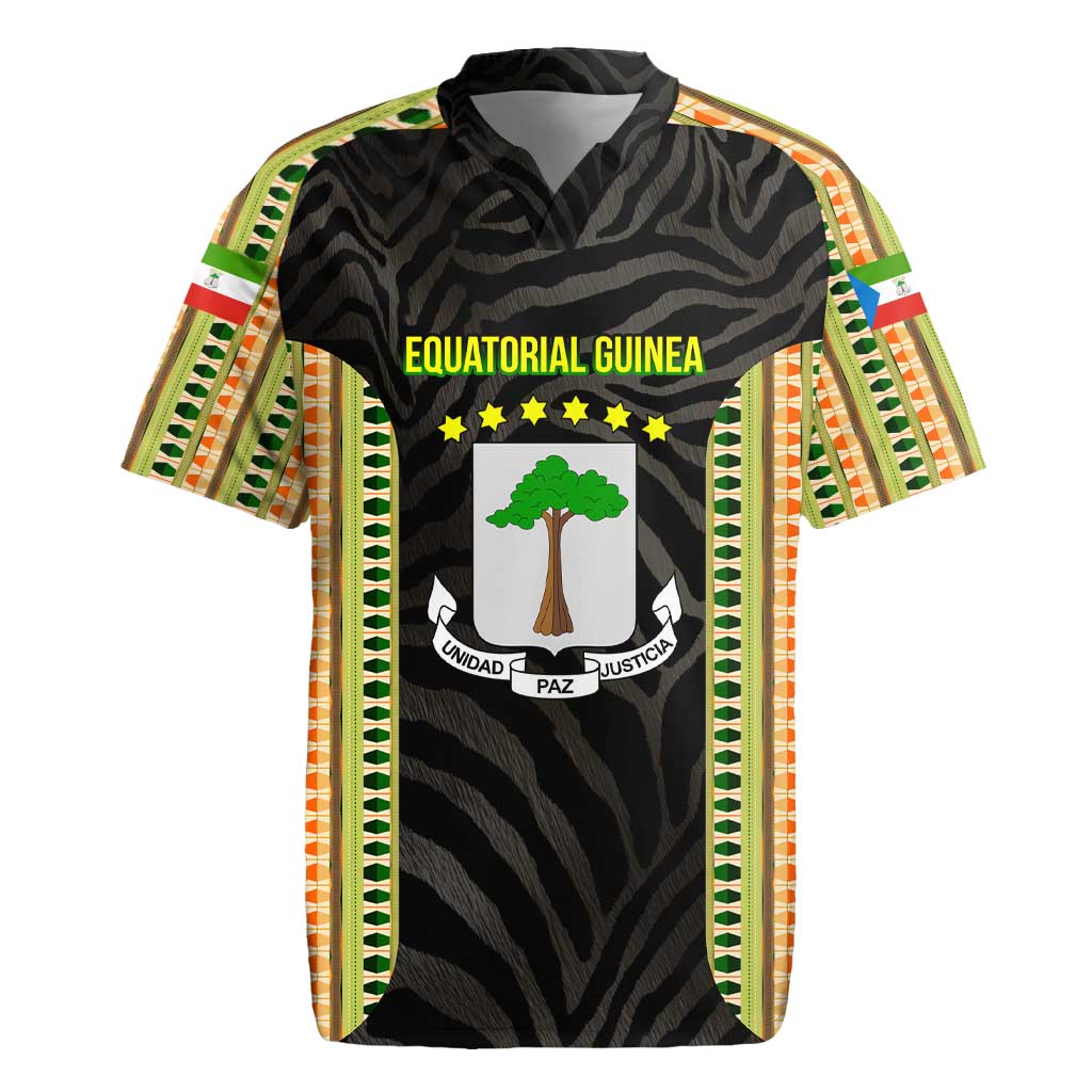 Equatorial Guinea Heritage Rugby Jersey - National Emblem and Tribal ...