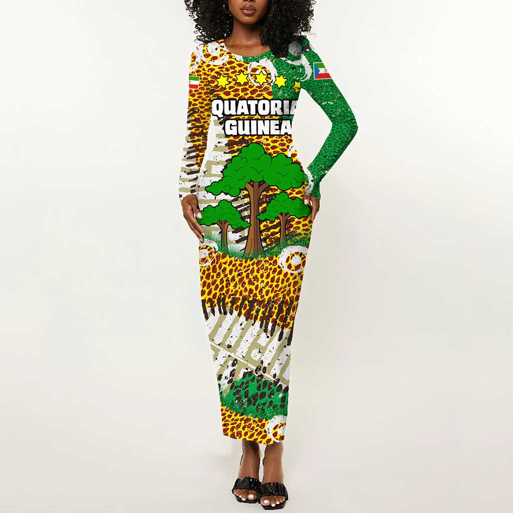 Equatorial Guinea Baobab Tree Long Sleeve Bodycon Dress - Tribal ...