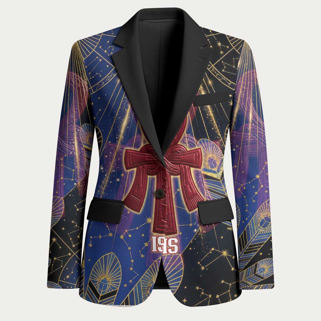 Isis Ankh Symbol Blazer with Celestial Wings in Ancient Egyptian Cosmic ...