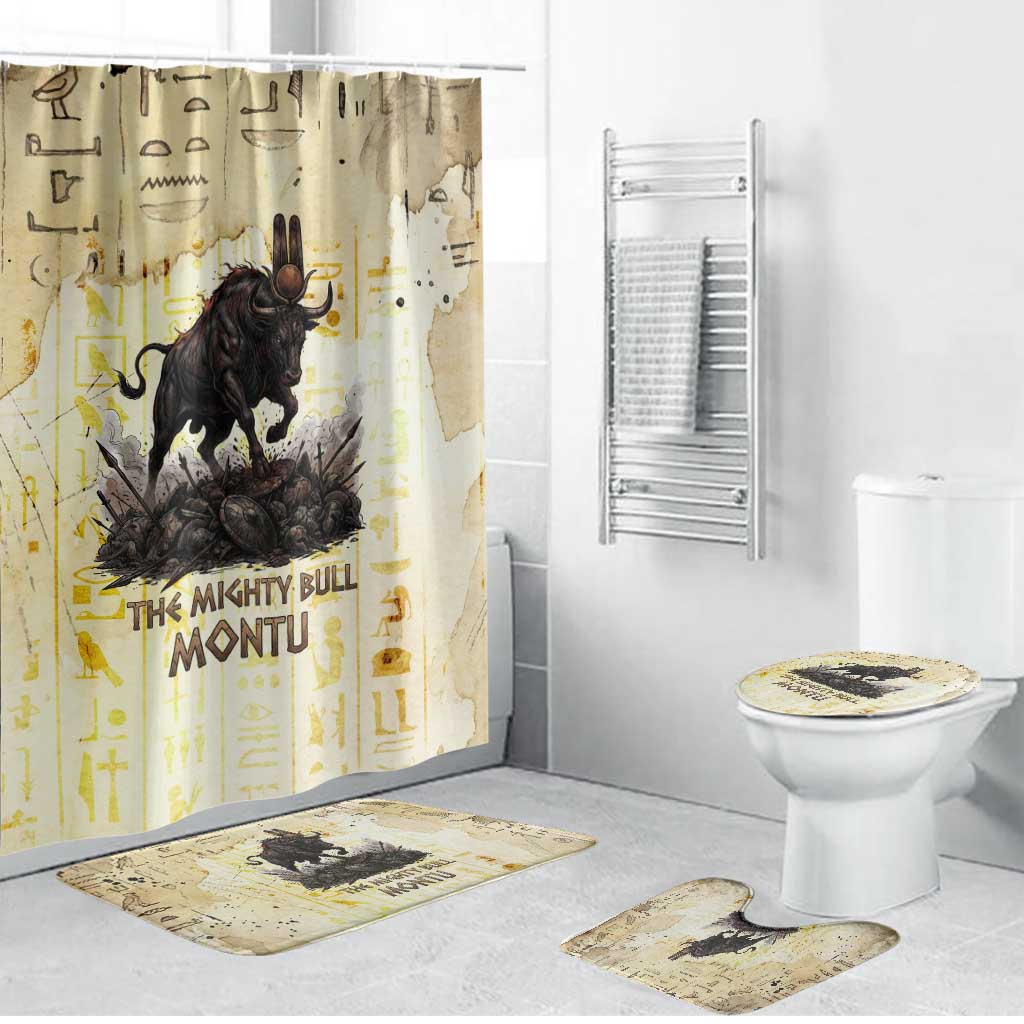 Montu Egyptian Bathroom Set War God Mighty Bull Symbol Ancient Power ...