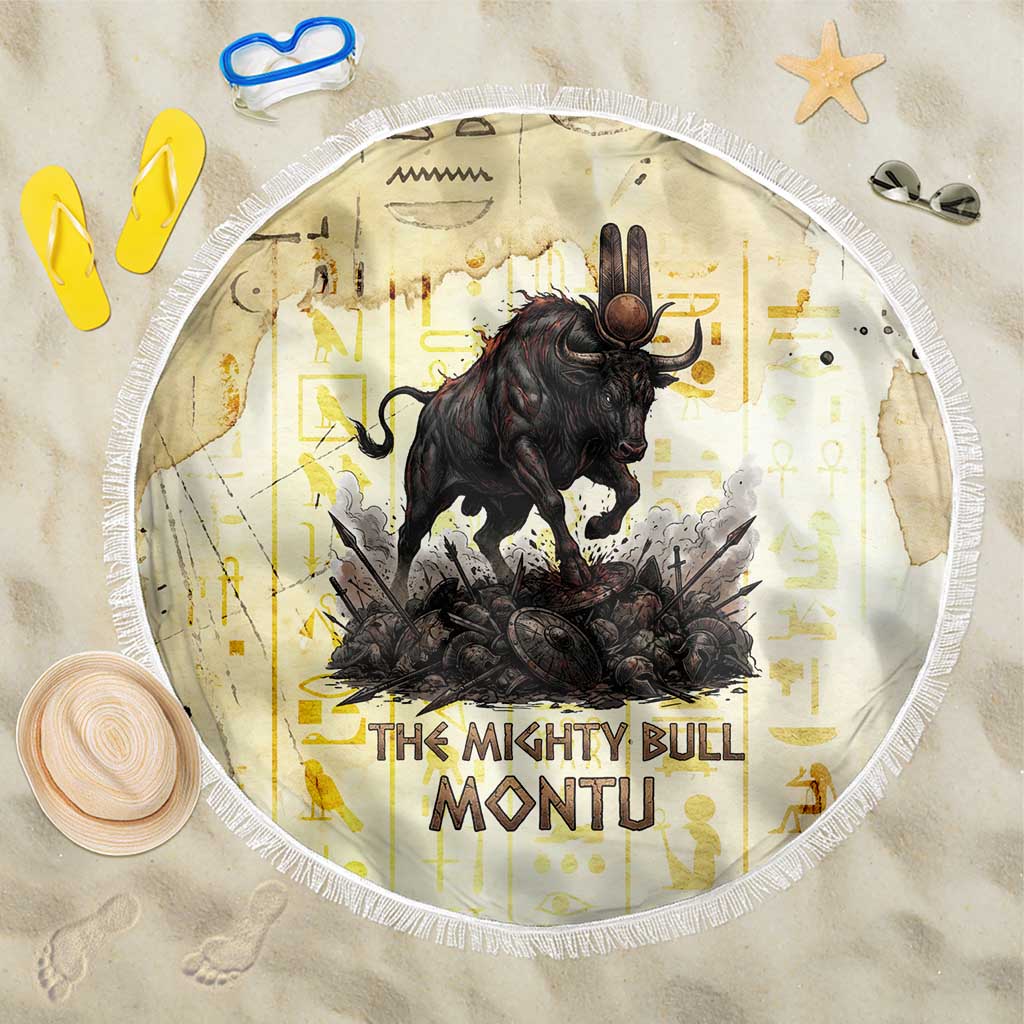 Montu Egyptian Beach Blanket War God Mighty Bull Symbol Ancient Power ...