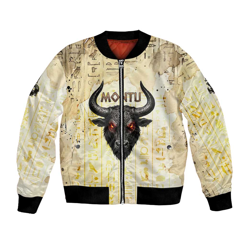 Montu Egyptian Bomber Jacket War God Mighty Bull Symbol Ancient Power ...