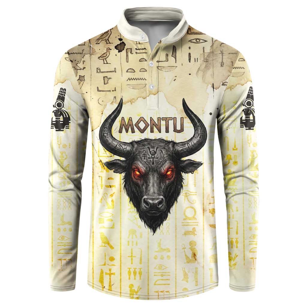 Montu Egyptian Button Sweatshirt War God Mighty Bull Symbol Ancient ...