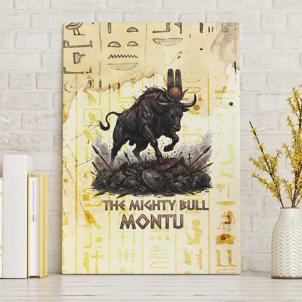 Montu Egyptian Canvas Wall Art War God Mighty Bull Symbol Ancient Power ...
