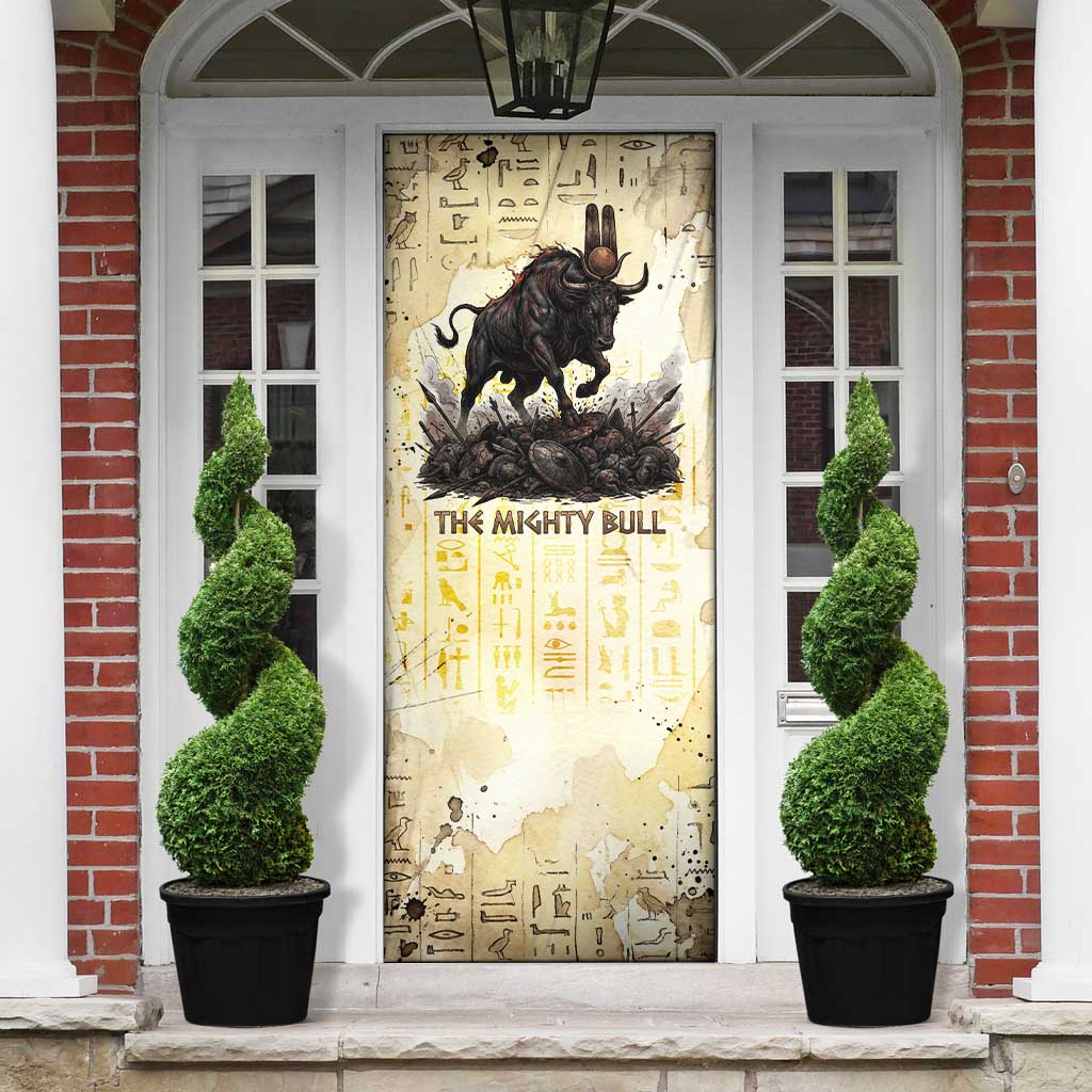 Montu Egyptian Door Cover War God Mighty Bull Symbol Ancient Power ...
