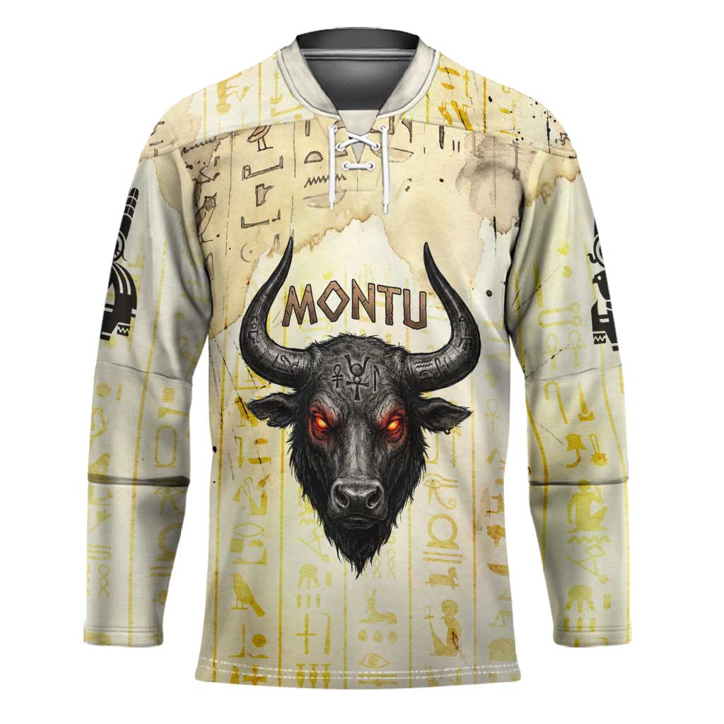 Montu Egyptian Hockey Jersey War God Mighty Bull Symbol Ancient Power ...
