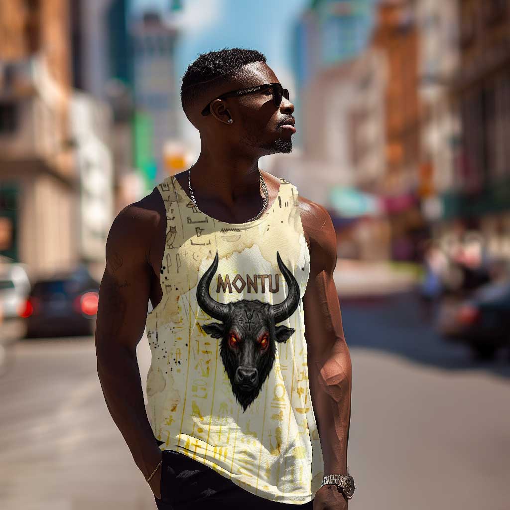 Montu Egyptian Men Tank Top War God Mighty Bull Symbol Ancient Power ...