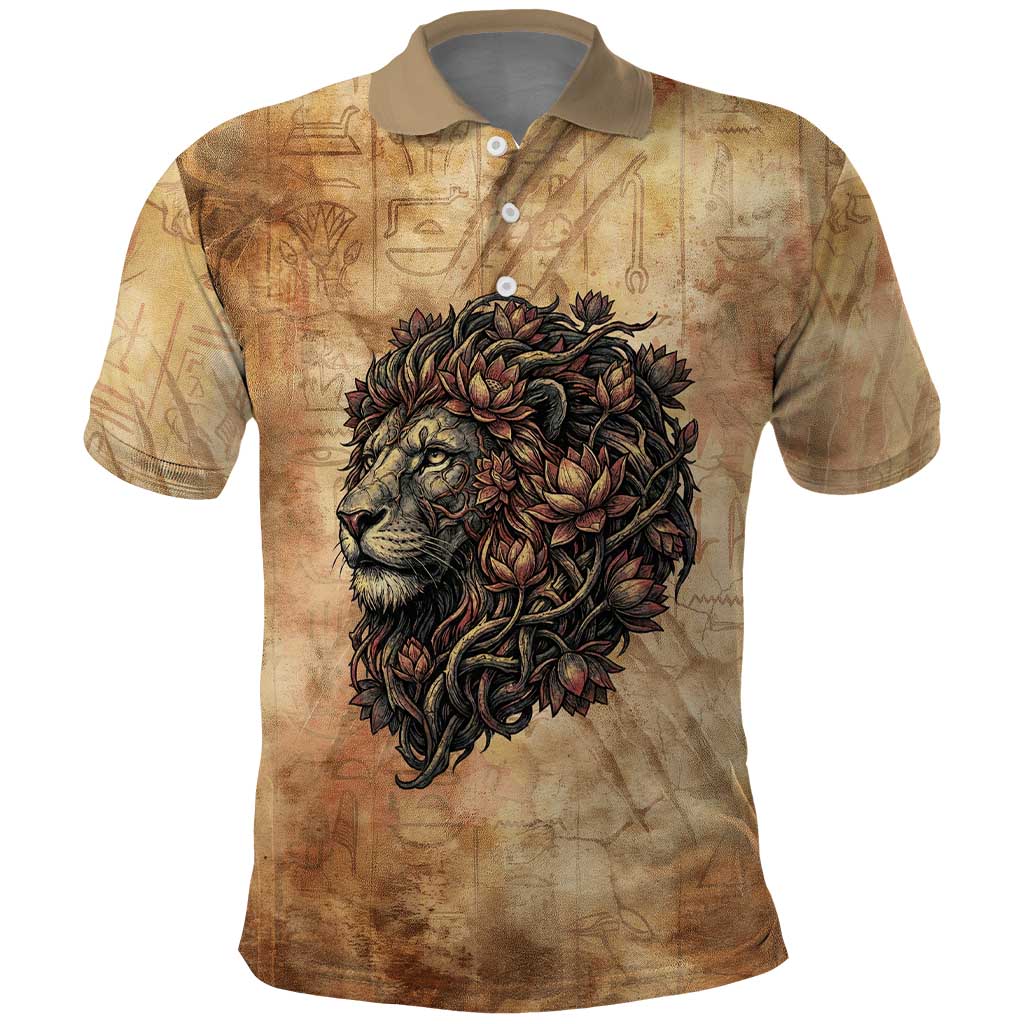 Nefertem Ancient Egyptian Polo Shirt Lion Head Lotus Flowers Incense ...