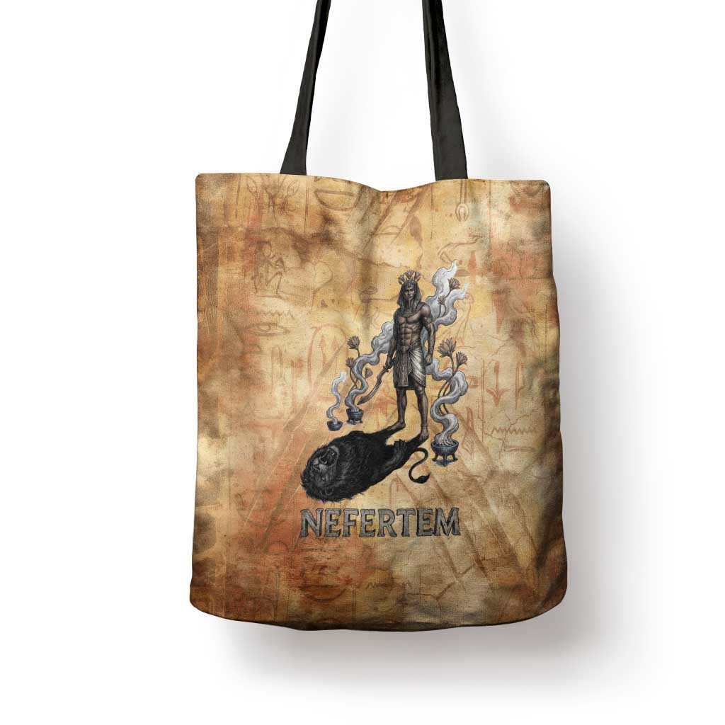 Nefertem Ancient Egyptian Tote Bag Lion Head Lotus Flowers Incense ...