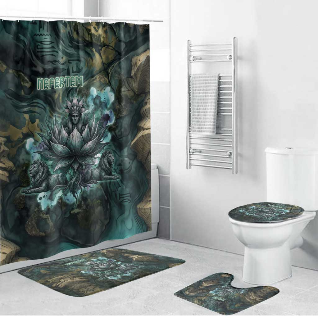 Nefertem Bathroom Set Primordial Bloom Lotus Mystical Lion Cosmic ...