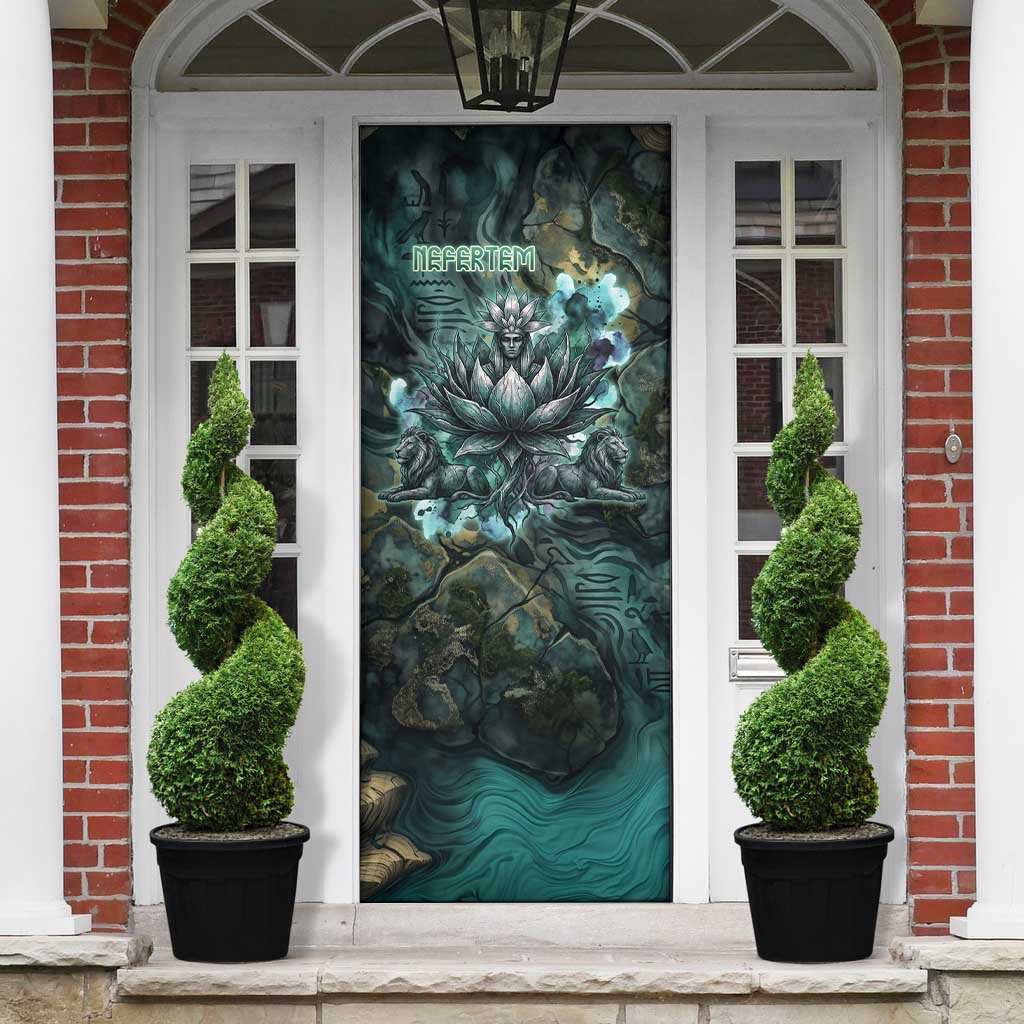 Nefertem Door Cover Primordial Bloom Lotus Mystical Lion Cosmic ...