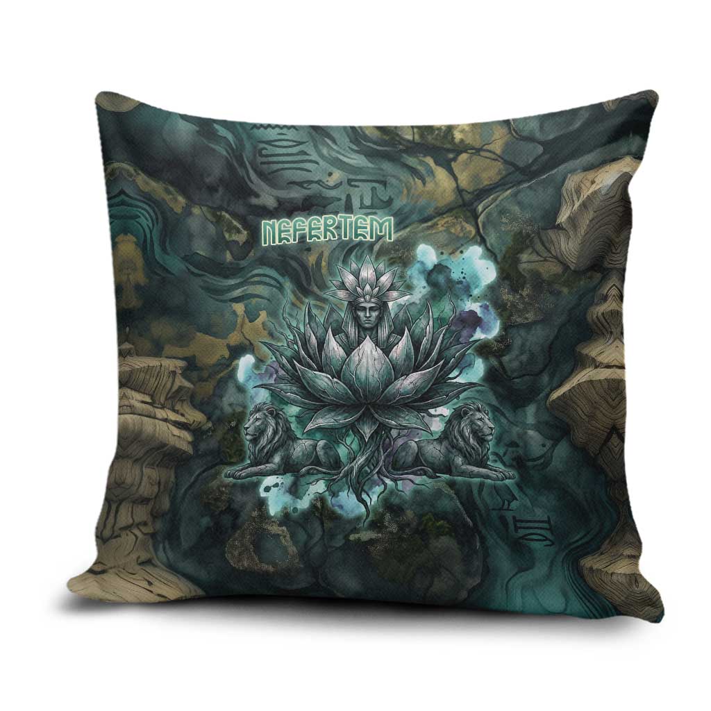 Nefertem Pillow Cover Primordial Bloom Lotus Mystical Lion Cosmic ...