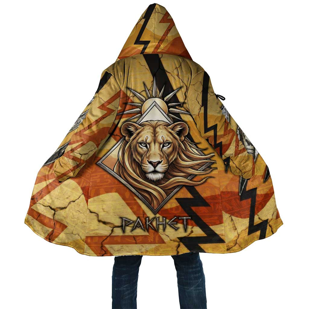 Pakhet Lion Head Cloak with Claw Marks in Fiery Ancient Egyptian Motif ...