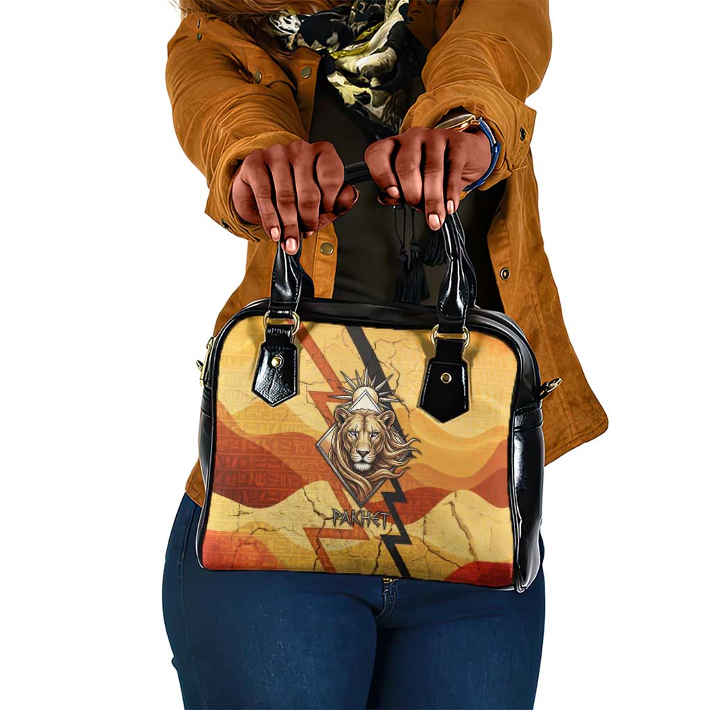 Pakhet Lion Head Shoulder Handbag with Claw Marks in Fiery Ancient ...