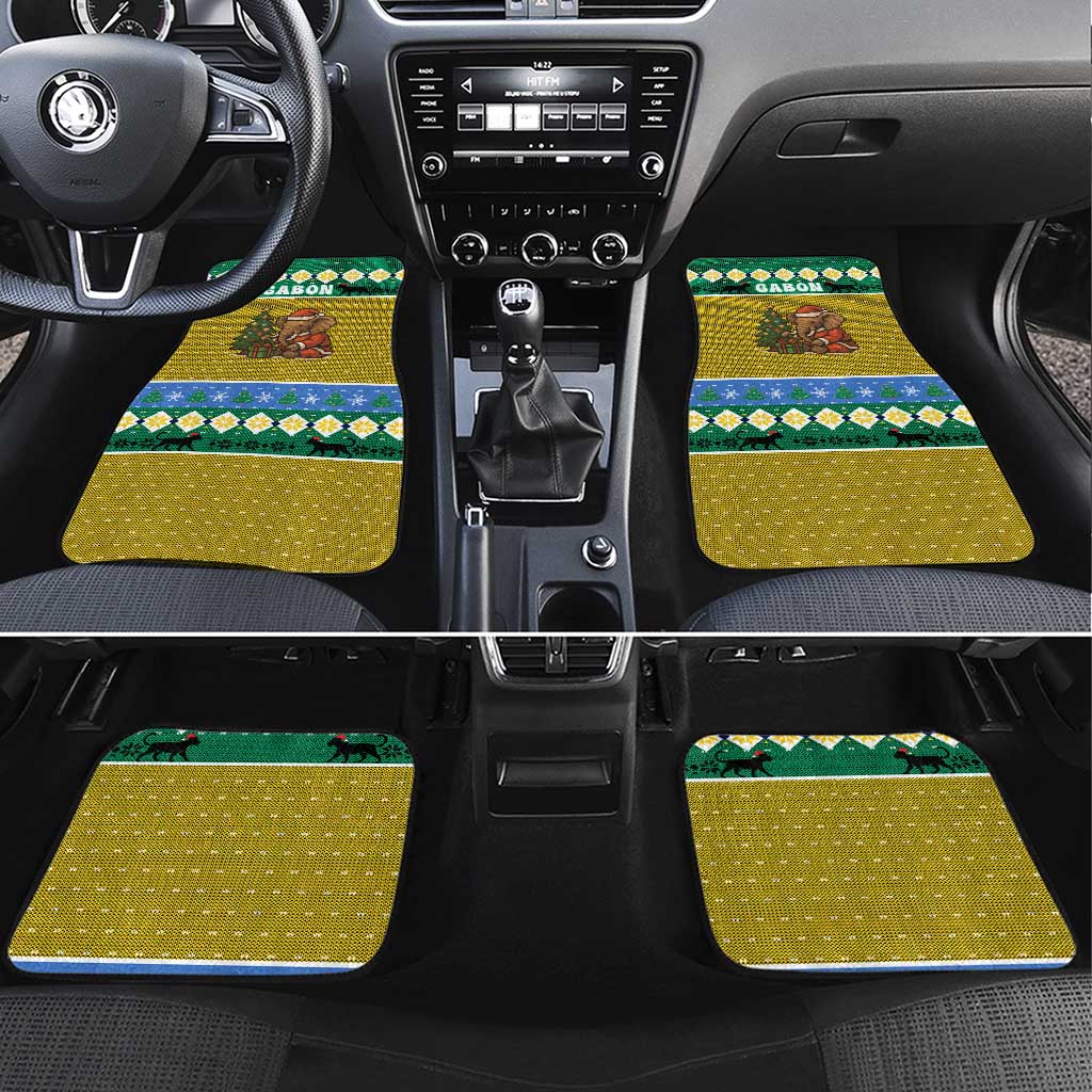 Gabon Christmas Car Mats Pixel Art Elephant Santa Christmas Tree and ...