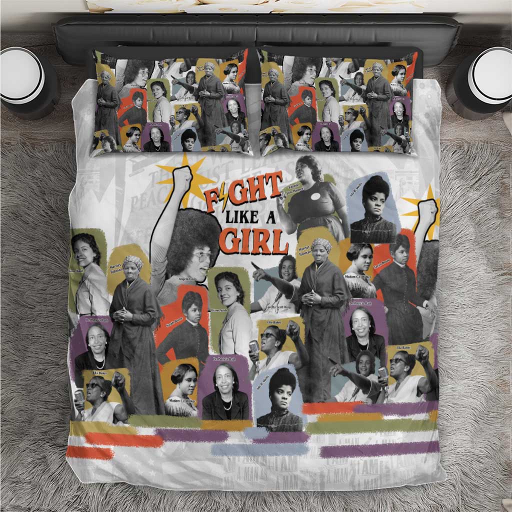 Black History Fight Like A Girl Bedding Set African Feminist Icons and ...