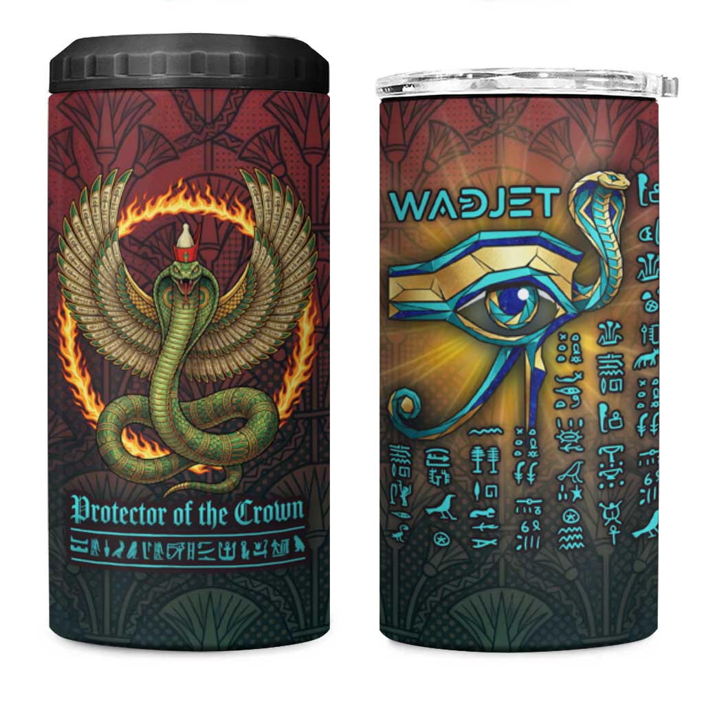 Egyptian Wadjet Winged Cobra 4 in 1 Can Cooler Tumbler with Eye of ...