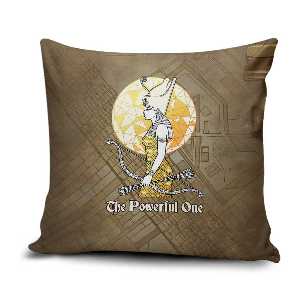 Wosret Egyptian Pillow Cover with Golden Scepter and Archer Motif in ...