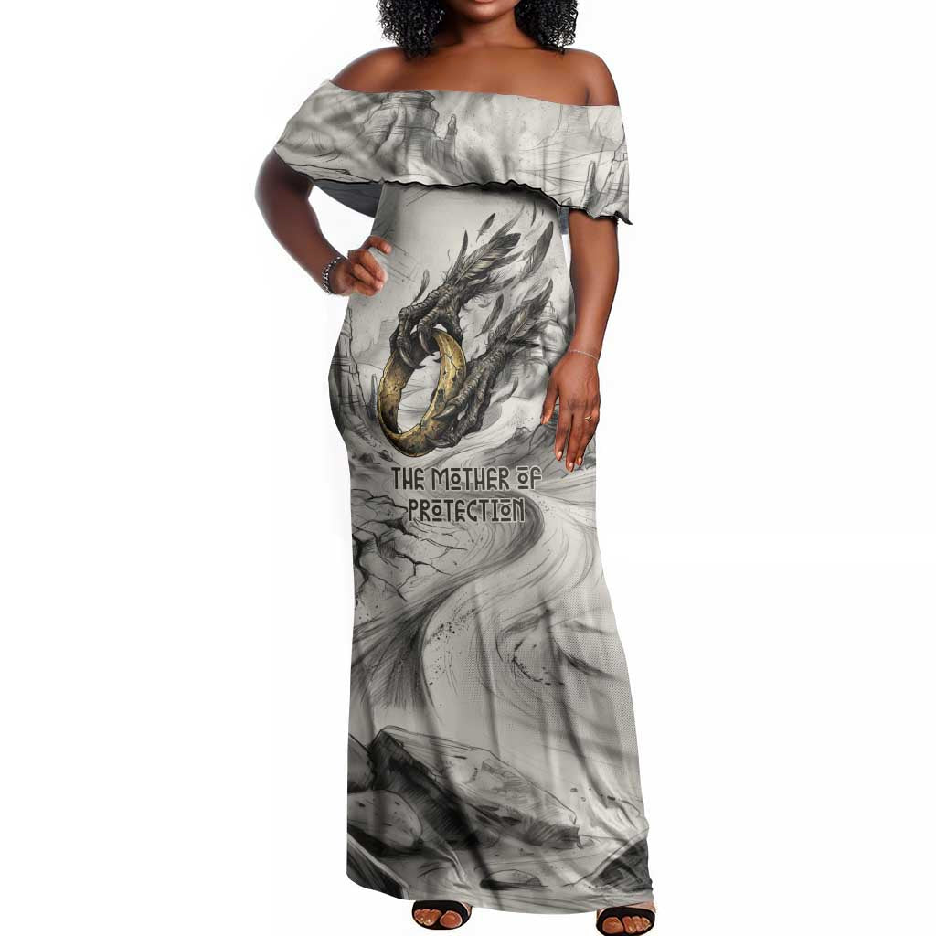 Nekhbet Egyptian Off Shoulder Maxi Dress Vulture Goddess Mother of ...